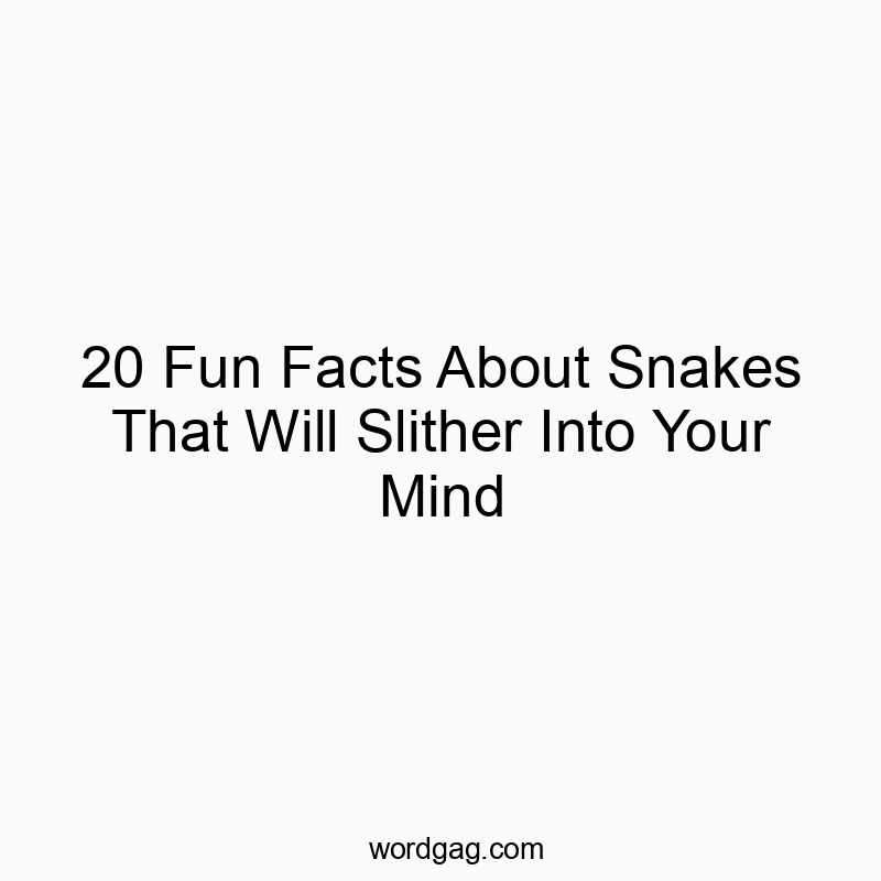20 Fun Facts About Snakes That Will Slither Into Your Mind - Wordgag